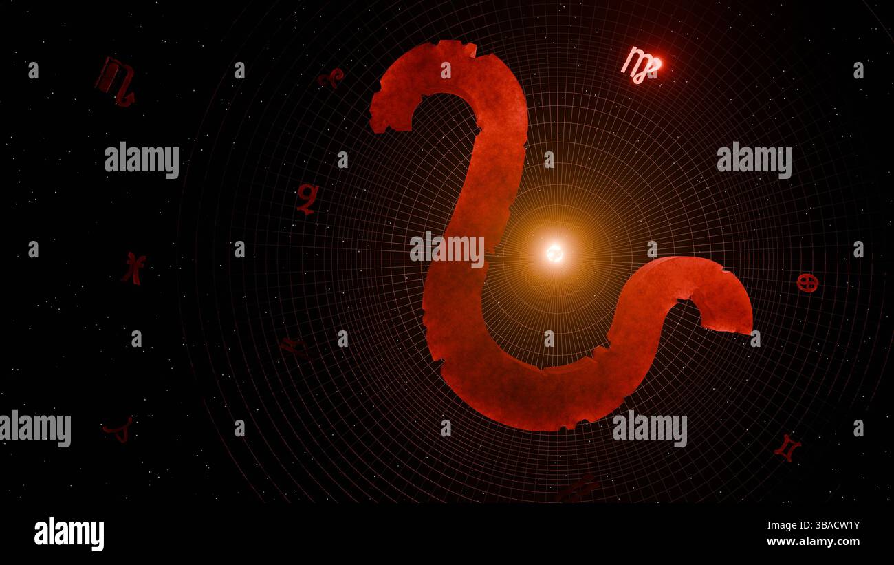 3d render of prominent leo symbol and astrological background Stock ...
