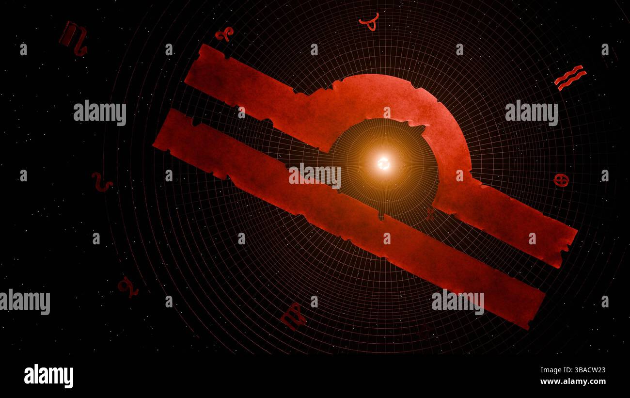 3d render of prominent libra symbol and astrological background Stock ...