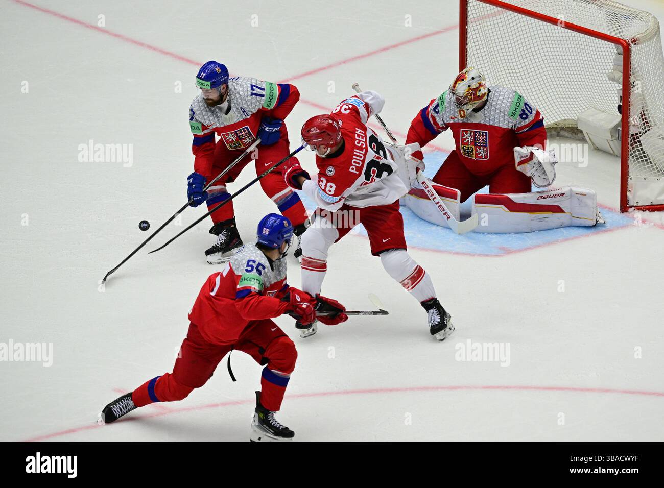 Herning, Denmark. 12th May, 2025. L-R Filip Hronek (CZE), Libor Hajek ...
