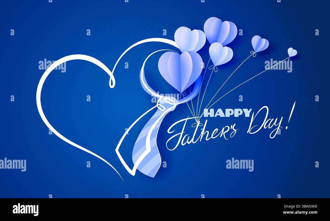 Bow Tie in heart Happy Fathers Day. Continuous One line drawing ...