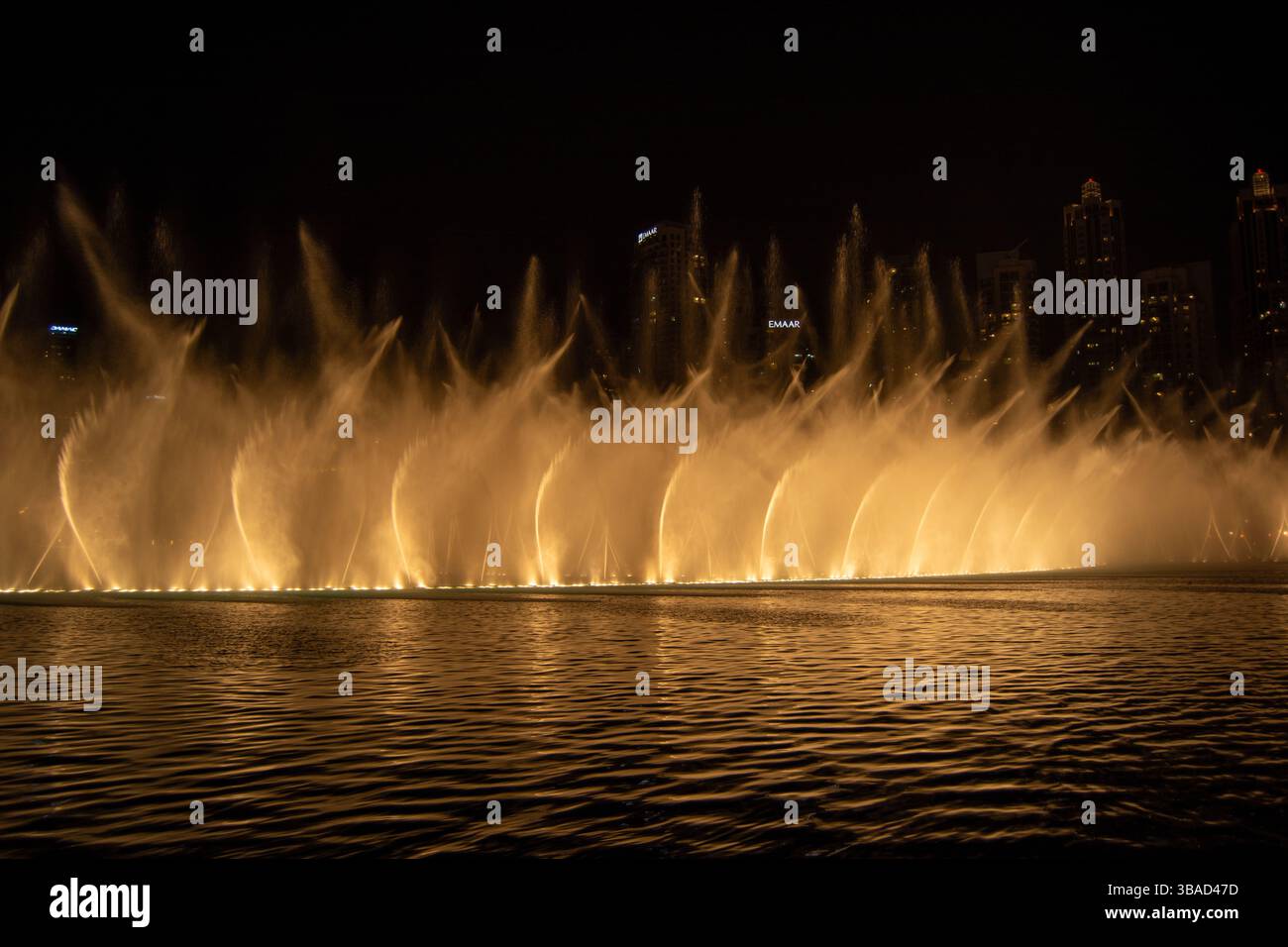 Mesmerizing display water fountains illuminated hi-res stock ...