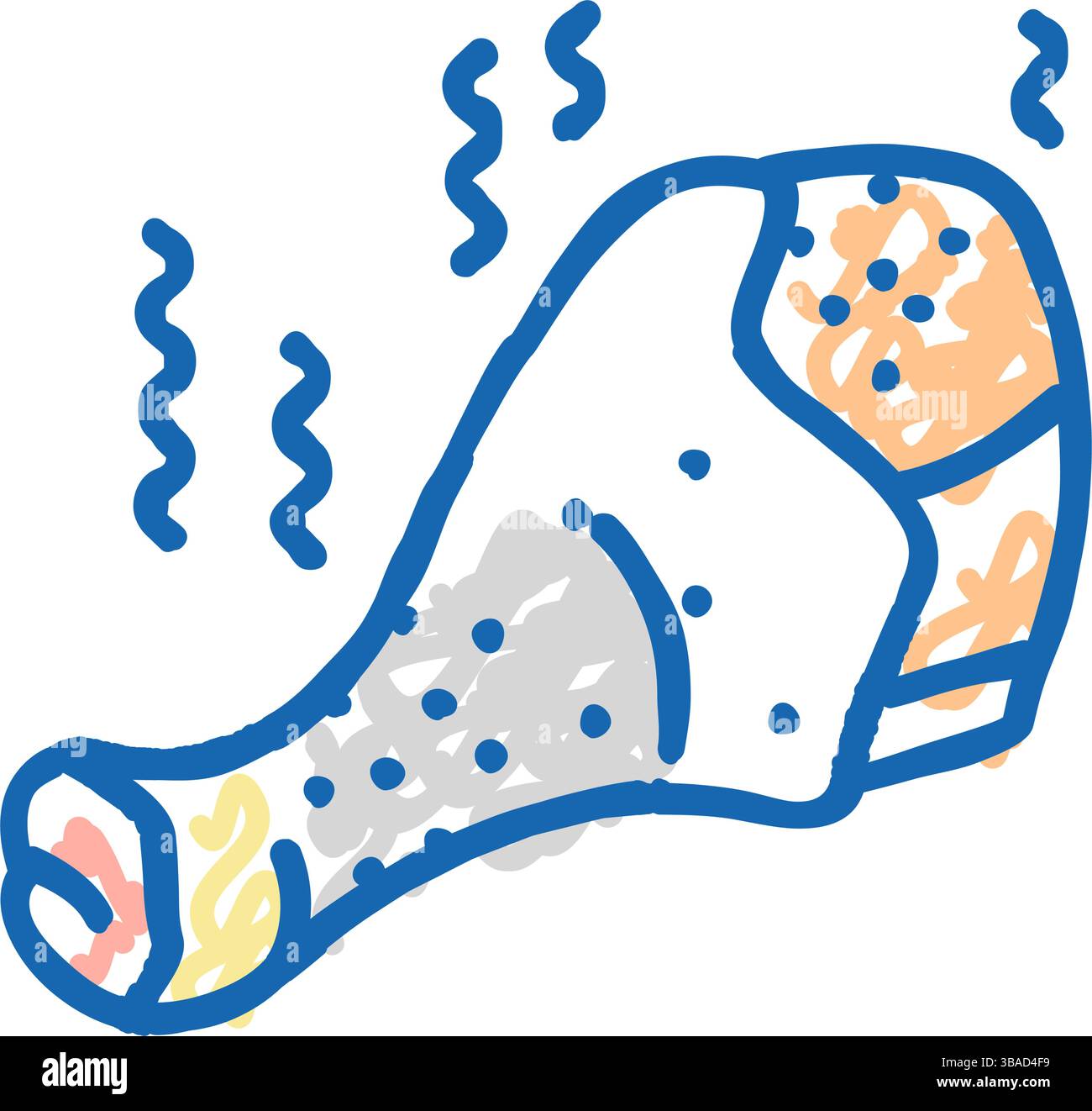 chicken rotten food icon doodle illustration Stock Vector Image & Art ...