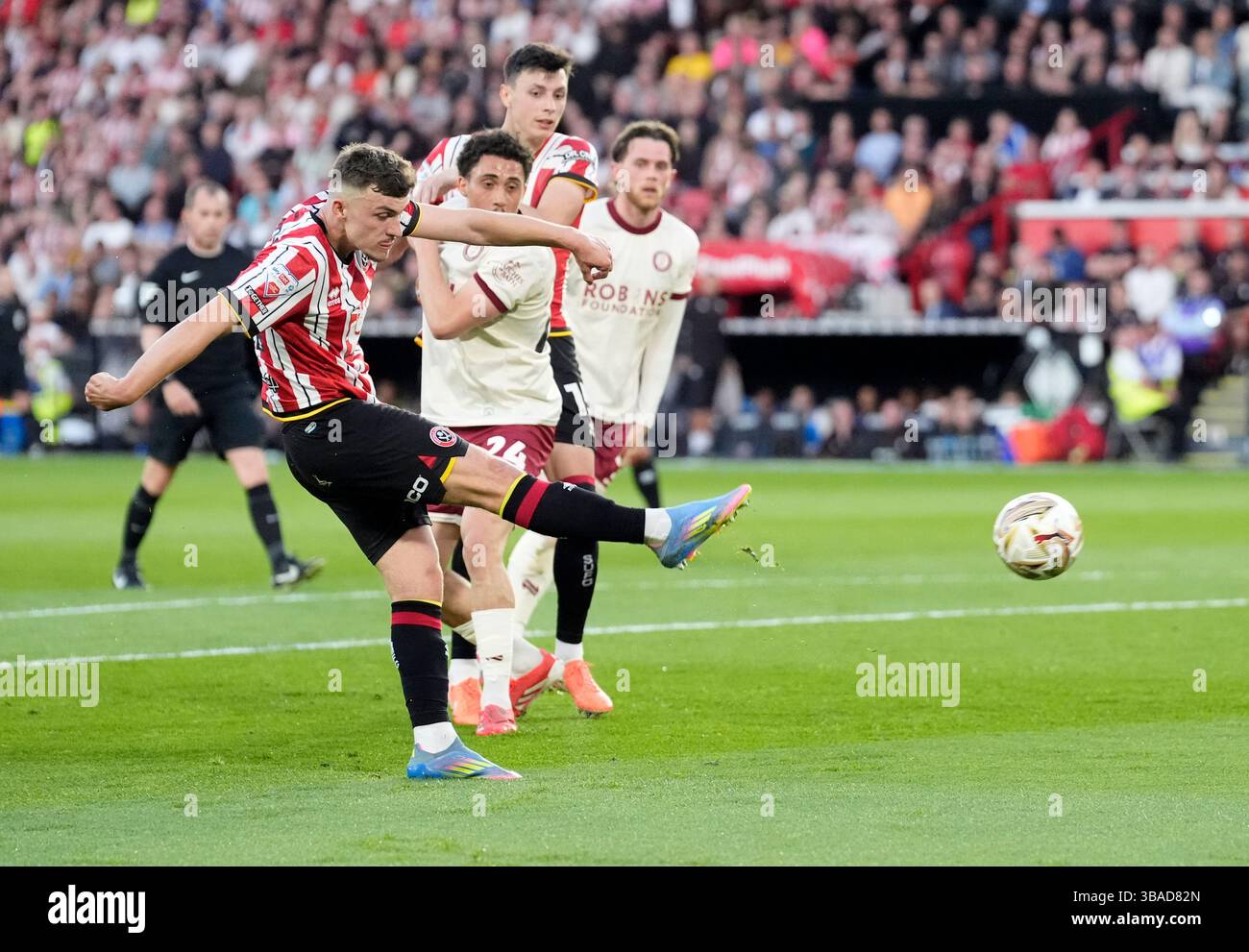 Sheffield United's Harrison Burrows shoots during the Sky Bet ...