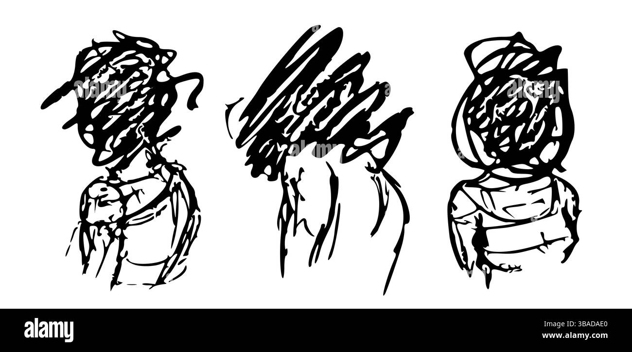 Abstract Expressionist Illustration Depicting Mental Health Struggles ...