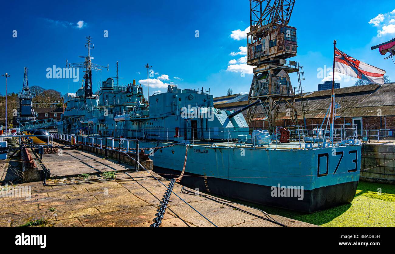Retired CA type Destroyer HMS Cavalier at the No 2 dry-dock of The ...