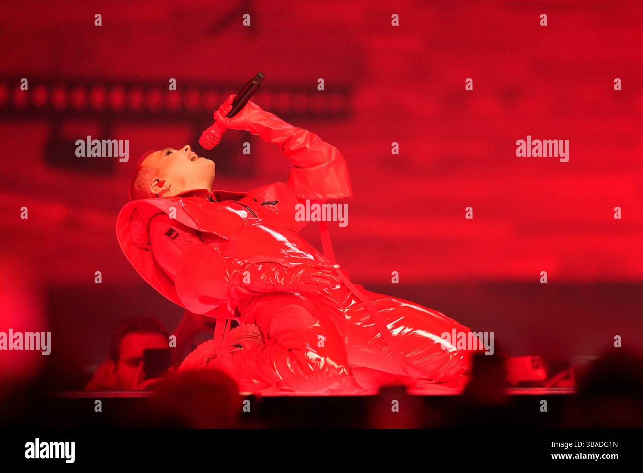 Red Sebastian from Belgium performs the song "Strobe Lights" during the ...