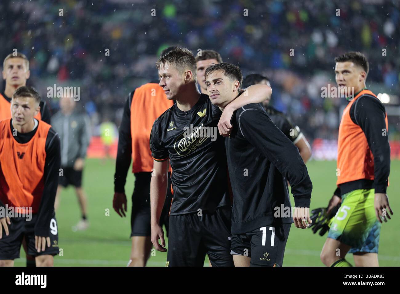 Venice, Italy. 12th May, 2025. Venezia's player celebrating during the ...