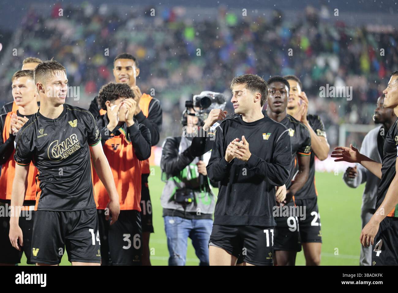 Venice, Italy. 12th May, 2025. Venezia's player celebrating during the ...