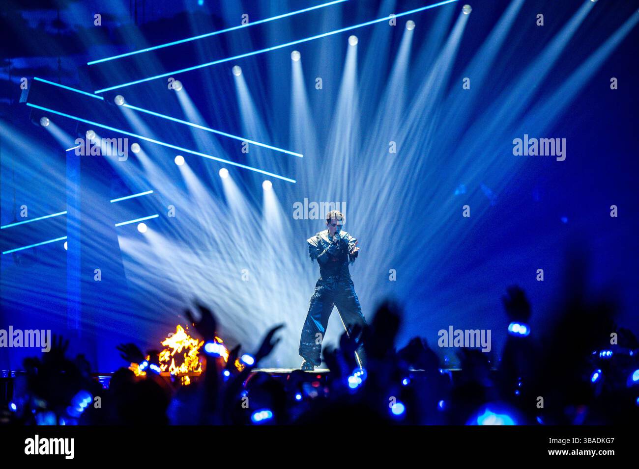 Basel, Switzerland. 12th May, 2025. Kyle Alessandro from Norway with the song "Lighter" on the ...