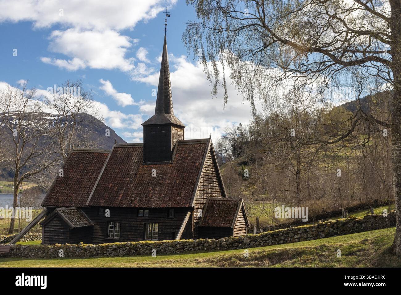 Rødven Stave Church built about 1300 B.C. is one of three left of the ...
