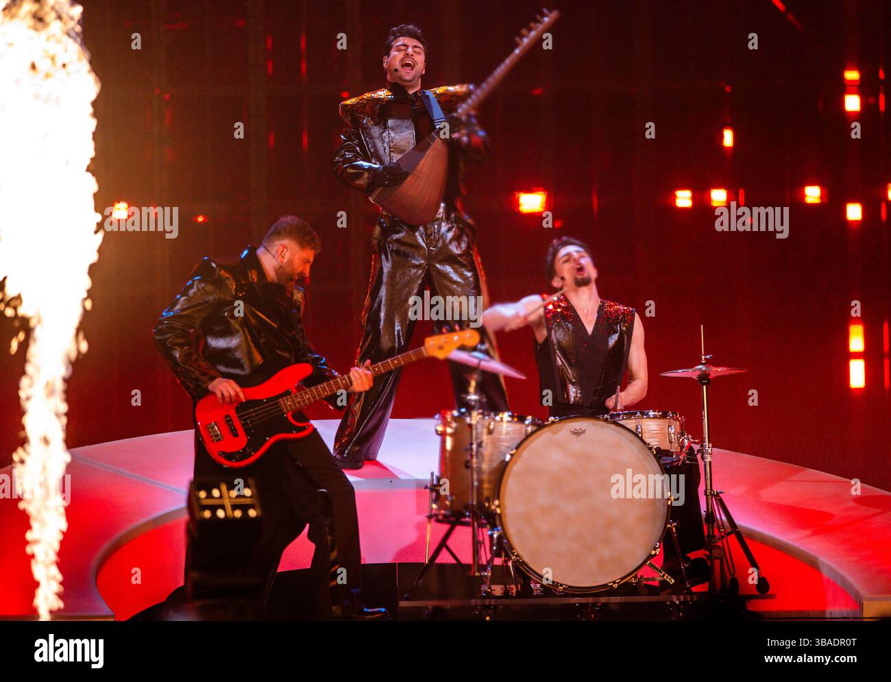 12 May 2025, Switzerland, Basel: Mamagama from Azerbaijan with the song ...