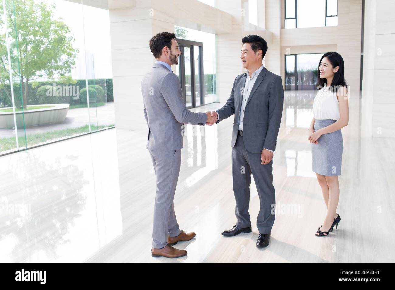 Chinese business people shaking hands Stock Photo - Alamy
