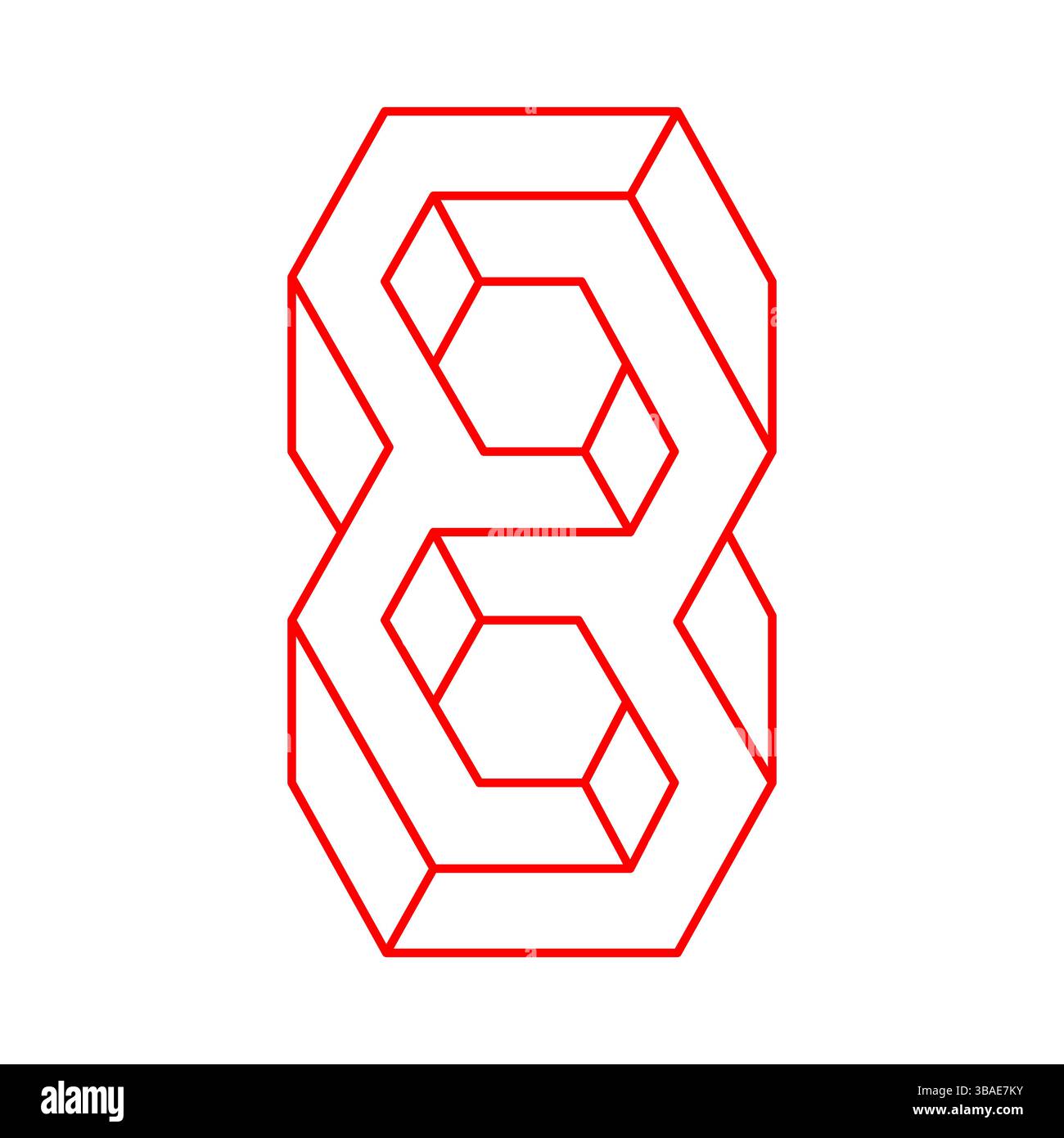 Unreal geometric figures. Optical illusion shapes. Impossible objects ...