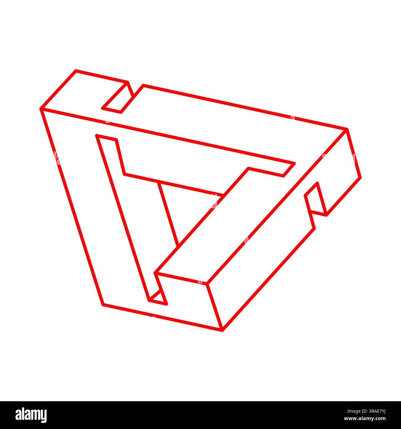Impossible shape. Sacred geometry. Optical illusion figure. Abstract eternal geometric object ...