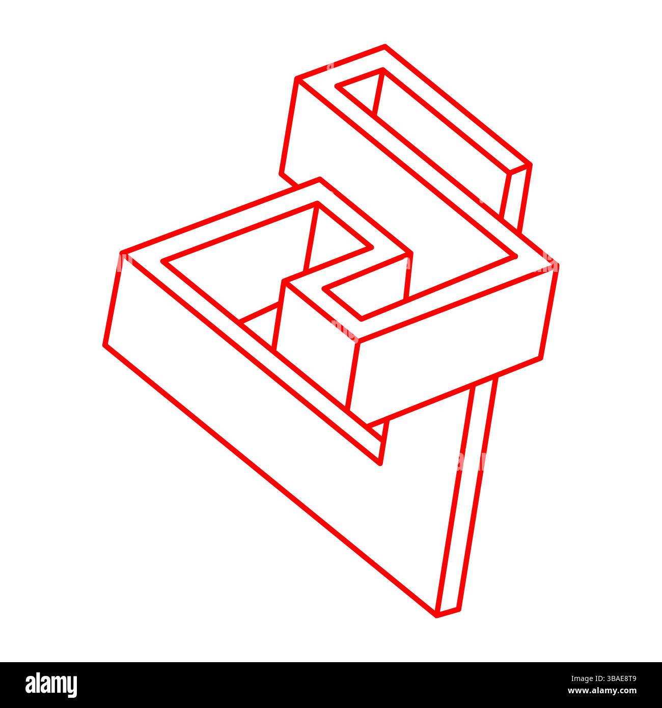 Impossible optical illusion shapes. Optical art objects. Impossible figures. Line art. Logo ...