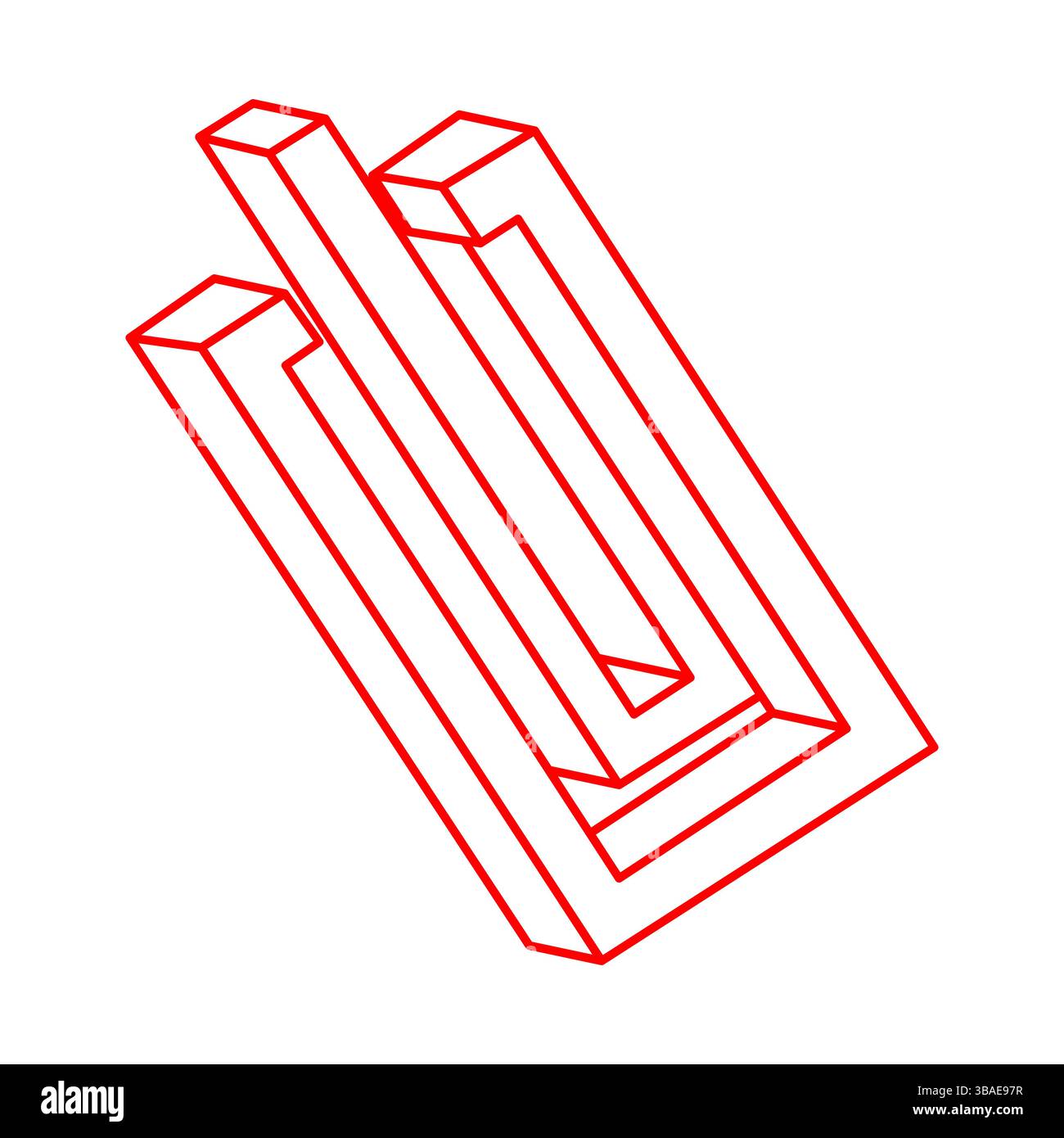 Escher paradox geometry. Optical illusion objects. Logo. Sacred geometric figure. Optical art ...