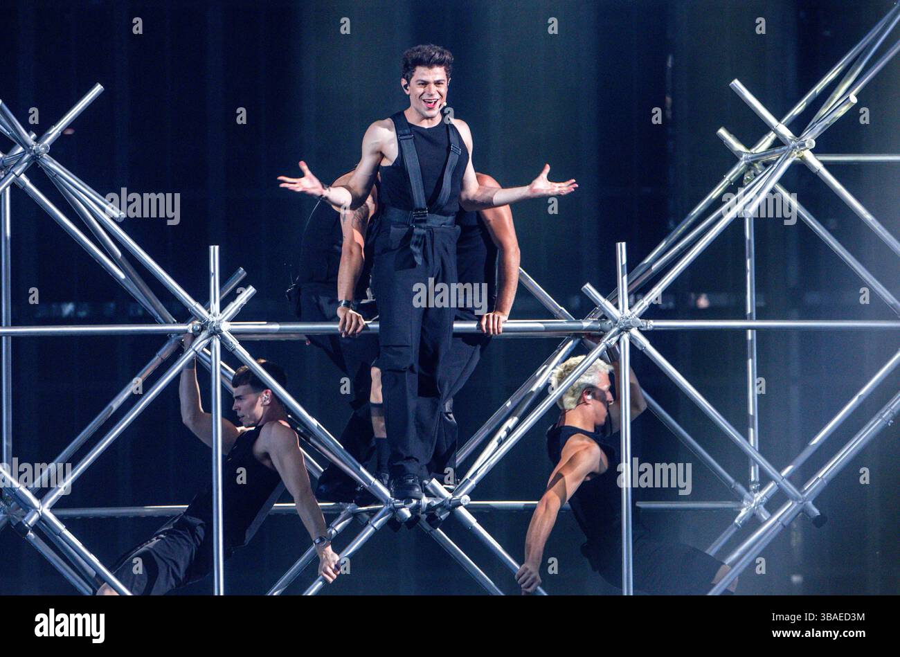 Basel, Switzerland. 12th May, 2025. Theo Evan from Cyprus with the song ...