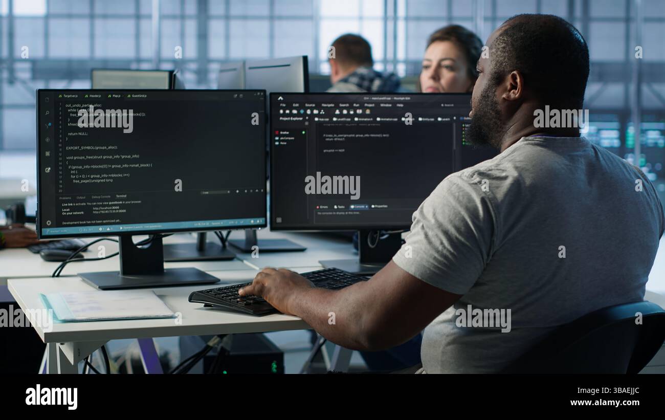 Admin Programming In Server Room Housing Advanced Equipment Storing Massive Datasets Developer