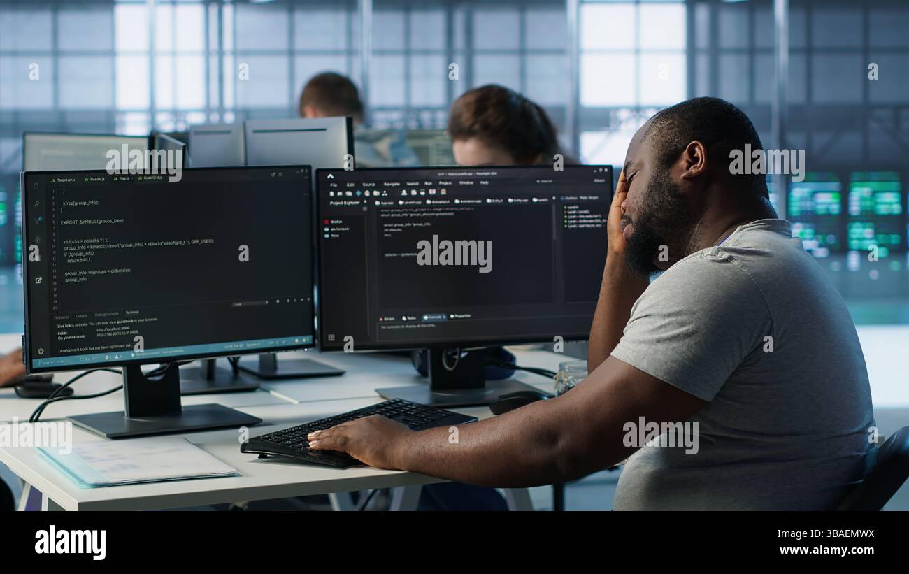 System admin feeling ill, having fever while working in computer network security data center ...