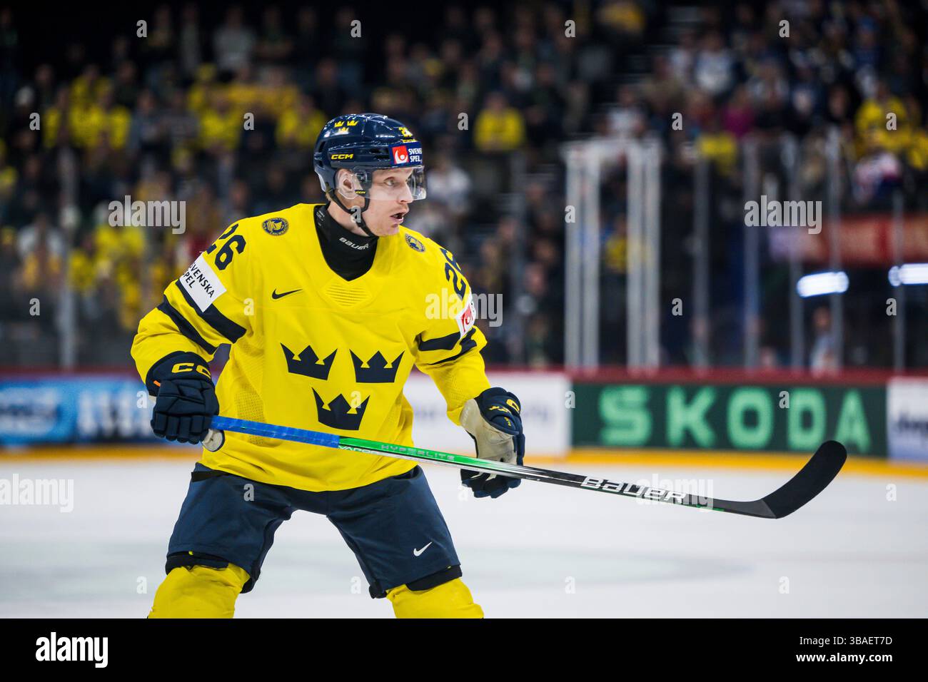 Anton Bengtsson of, Sweden. , . during the 2025 IIHF Ice Hockey World ...