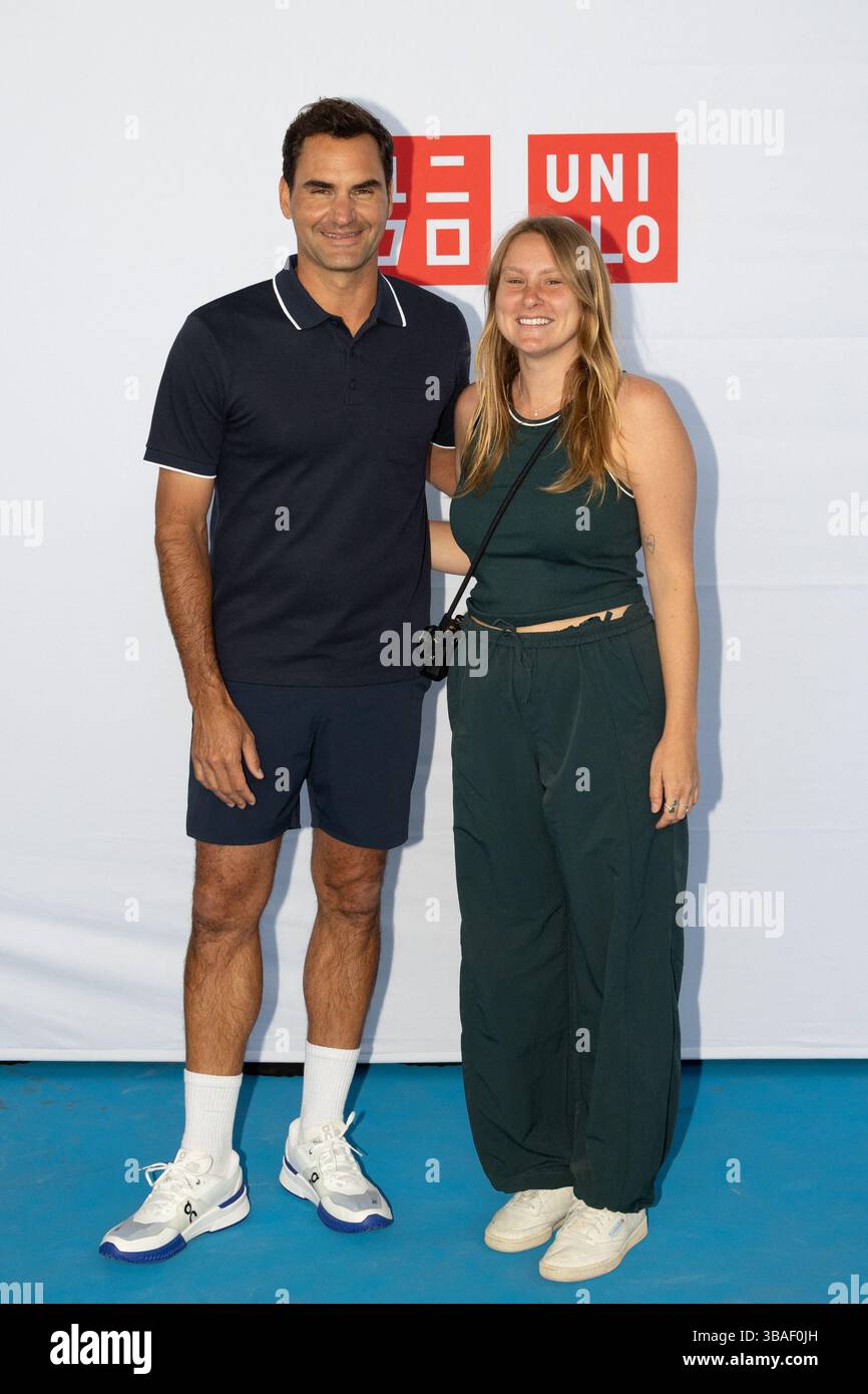Paris, France. 12th May, 2025. Roger Federer and Guest attends the ...