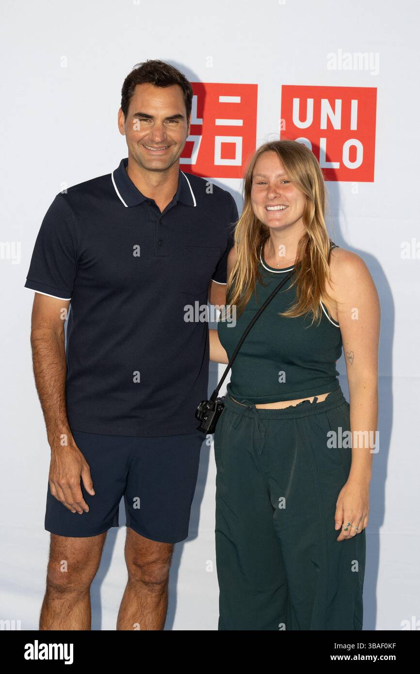 Paris, France. 12th May, 2025. Roger Federer and Guest attends the ...