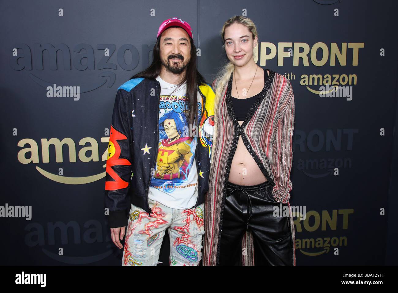 Steve Aoki, left, and Sasha Sofine attend the Amazon Upfront at the ...