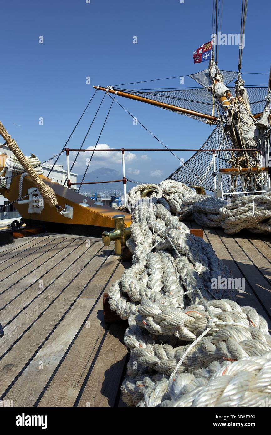 Training ship Amerigo Vespucci, symbol of the Italian Navy. Sailing, tradition, history, sea ...