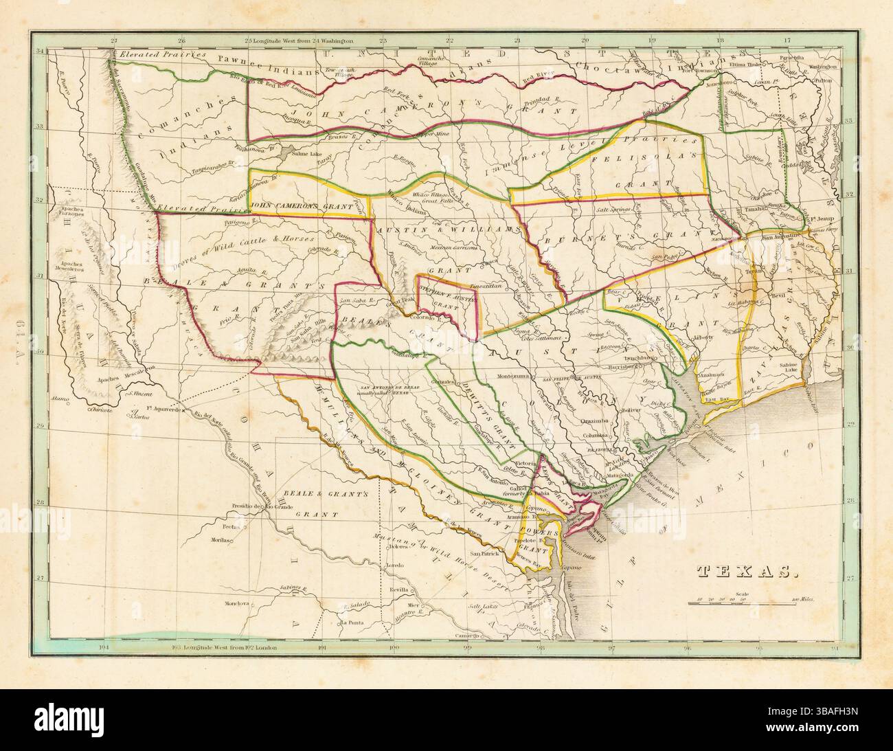 Map of the Republic of Texas. Vintage American Archive Map, T.G ...