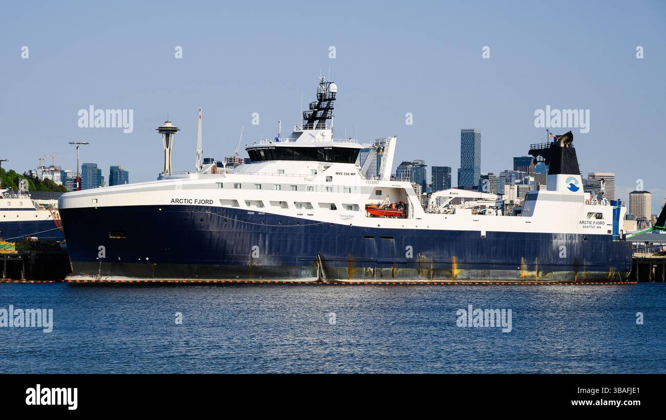 Seattle - April 23, 2025; Modern USA built fishing catcher processor ...