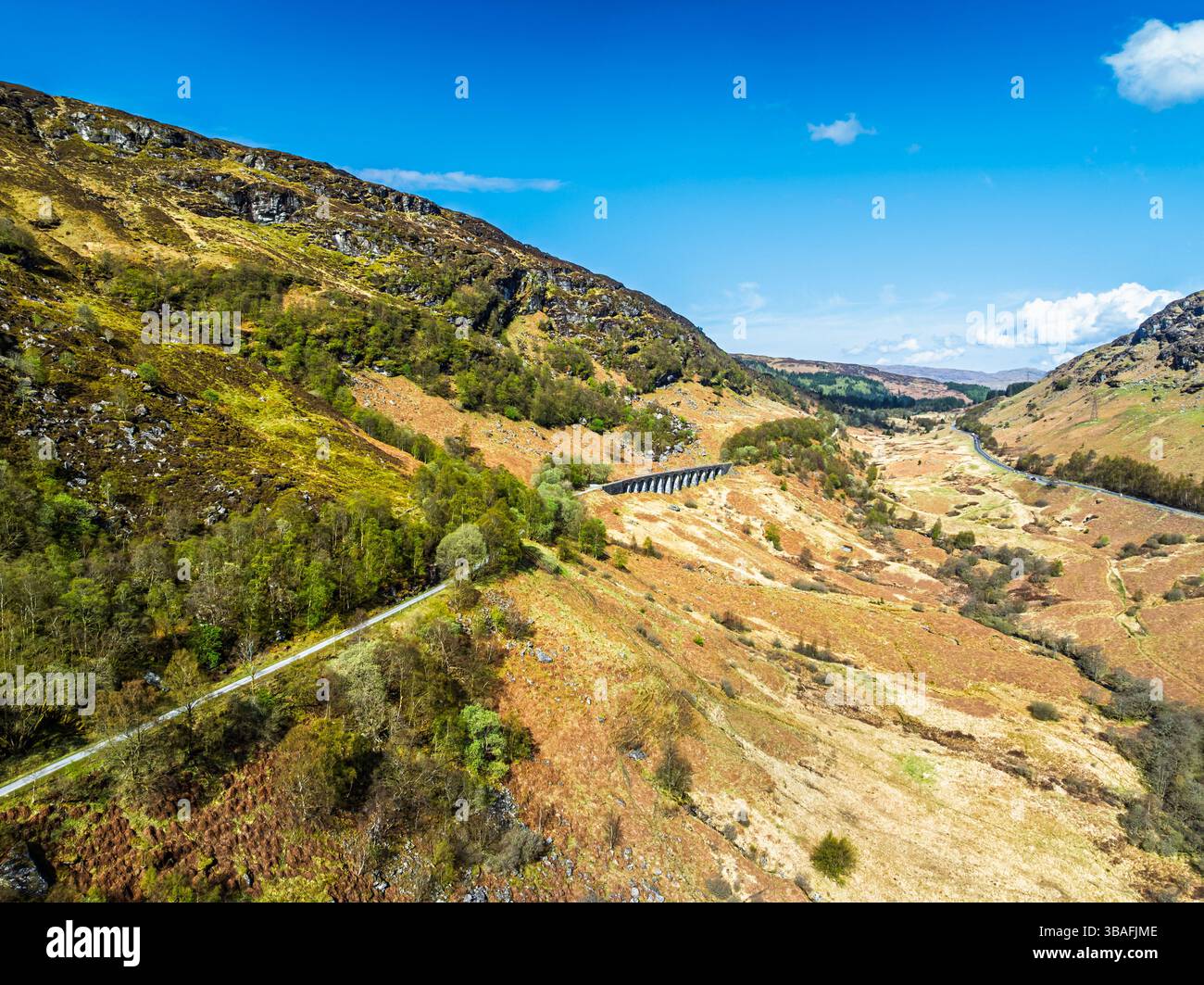 Glen Ogle Viaduct from a dron, Road A85, Scotland, UK Stock Photo - Alamy