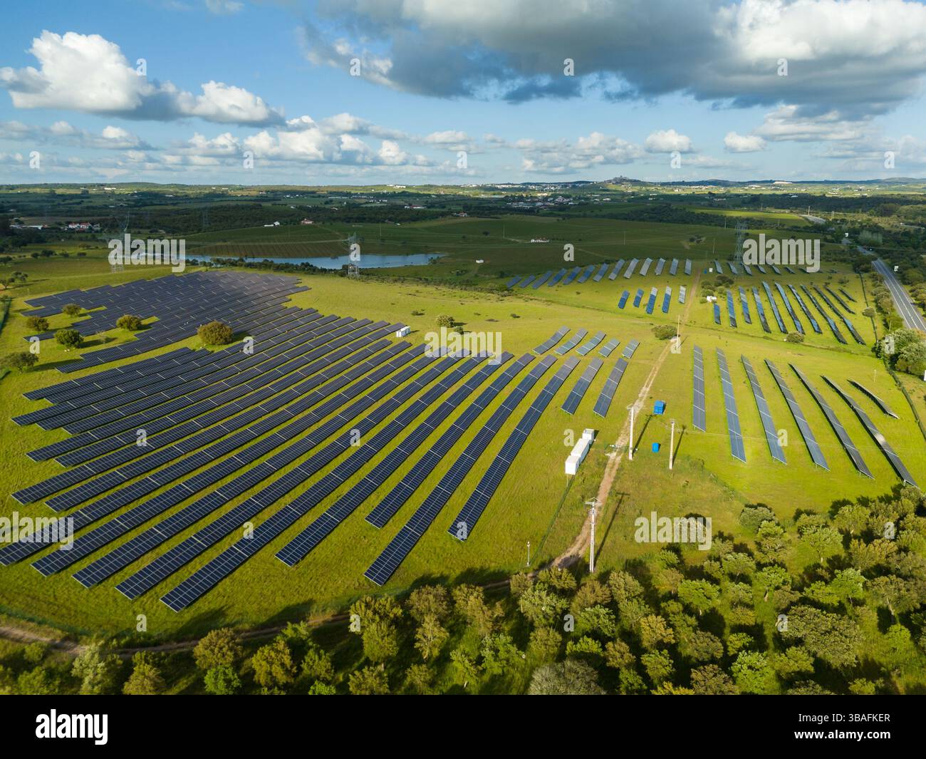 Aerial drone shot solar panel hi-res stock photography and images - Alamy