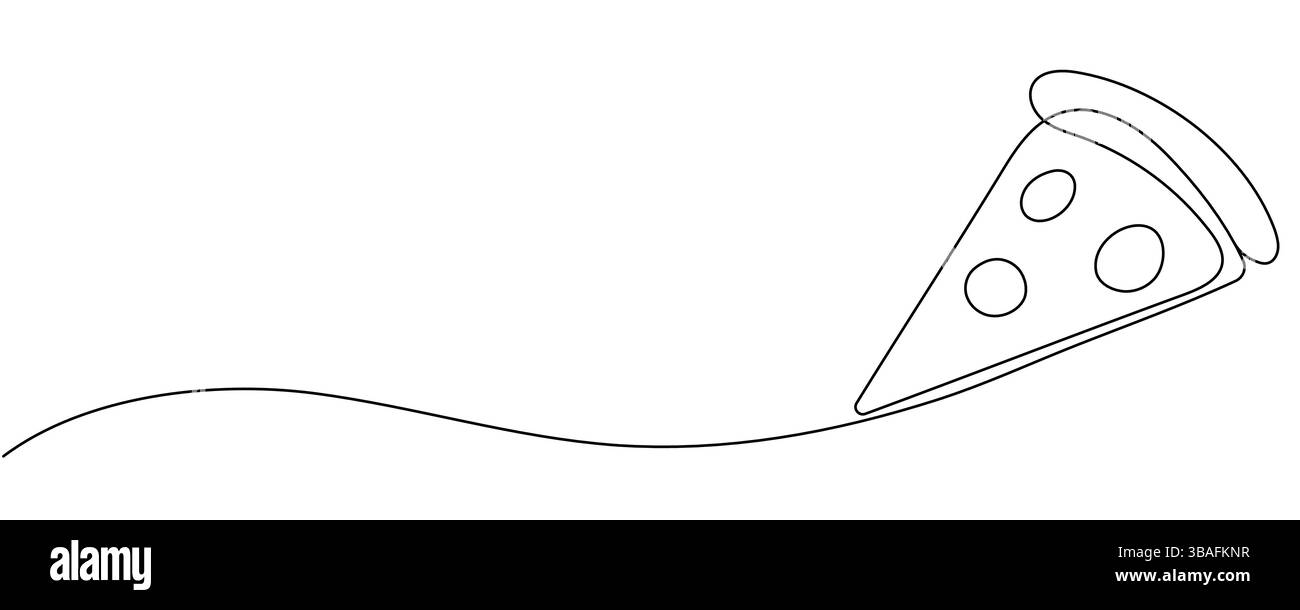 One continuous line pizza slice menu concept. Restaurant food pizzeria ...