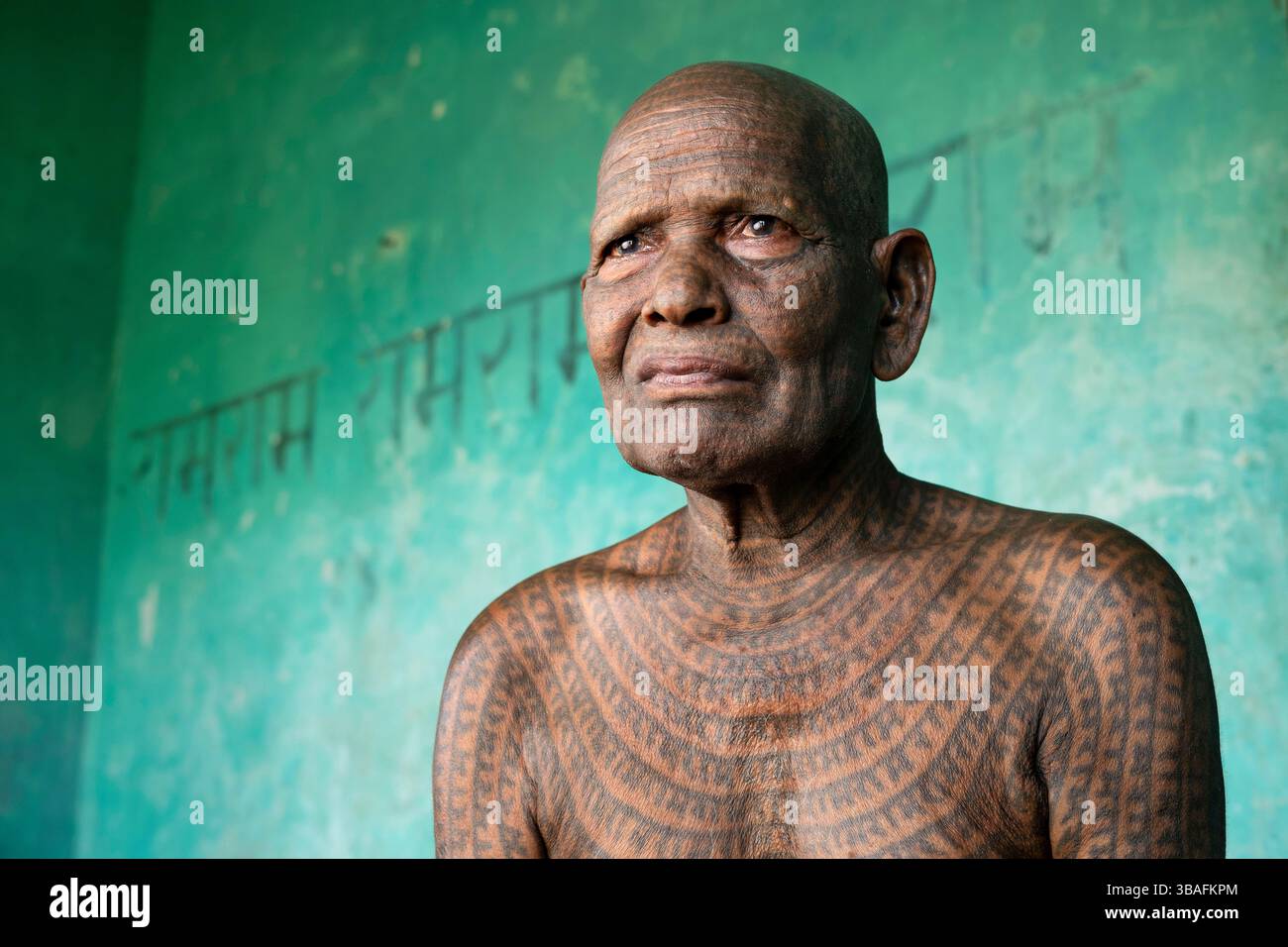 His entire body tattooed with Sanskrit god Ram, Ramnami Samaj sect's ...