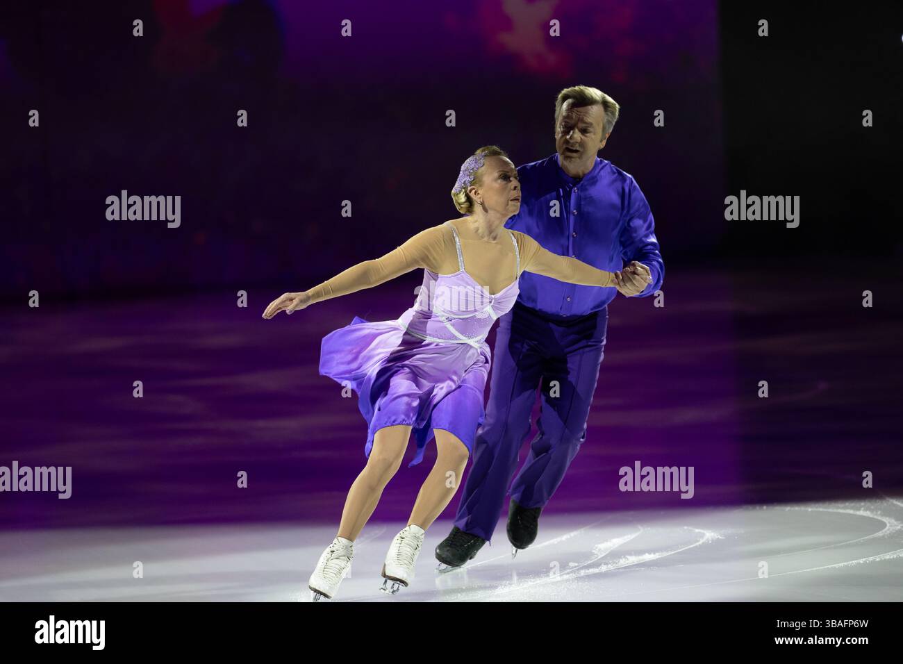 Torvill & Dean skate on the eve of their farewell tour at a photocall ...