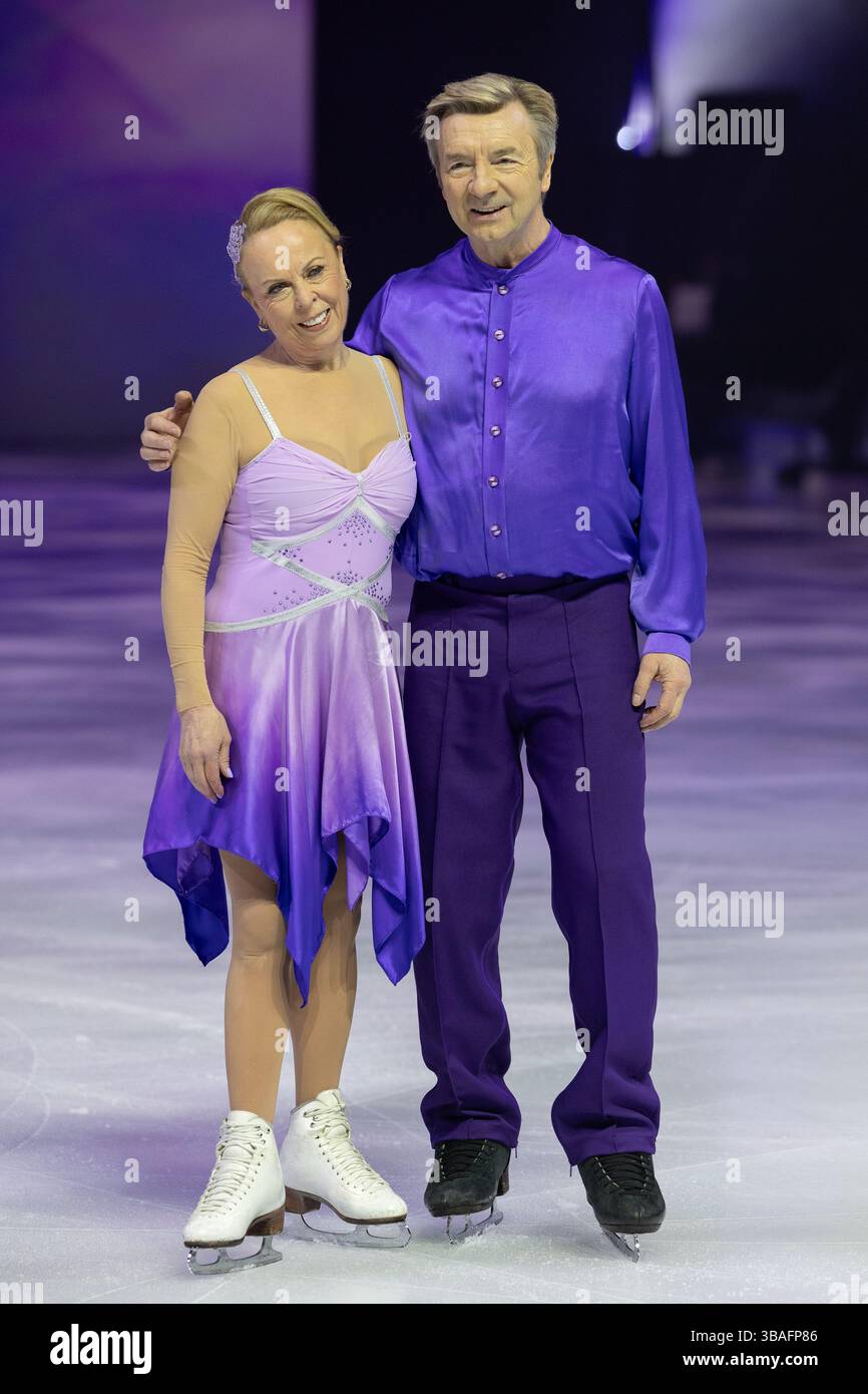 Torvill & Dean skate on the eve of their farewell tour at a photocall ...