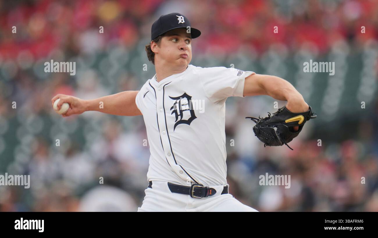 Detroit Tigers pitcher Jackson Jobe throws against the Boston Red Sox ...