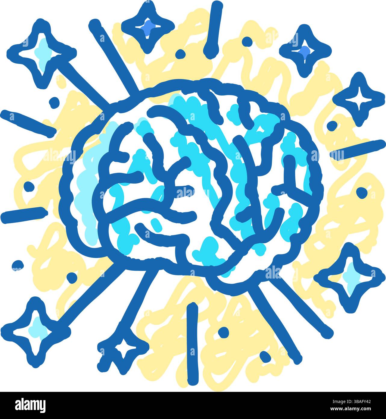 genius brain icon doodle illustration Stock Vector Image & Art - Alamy