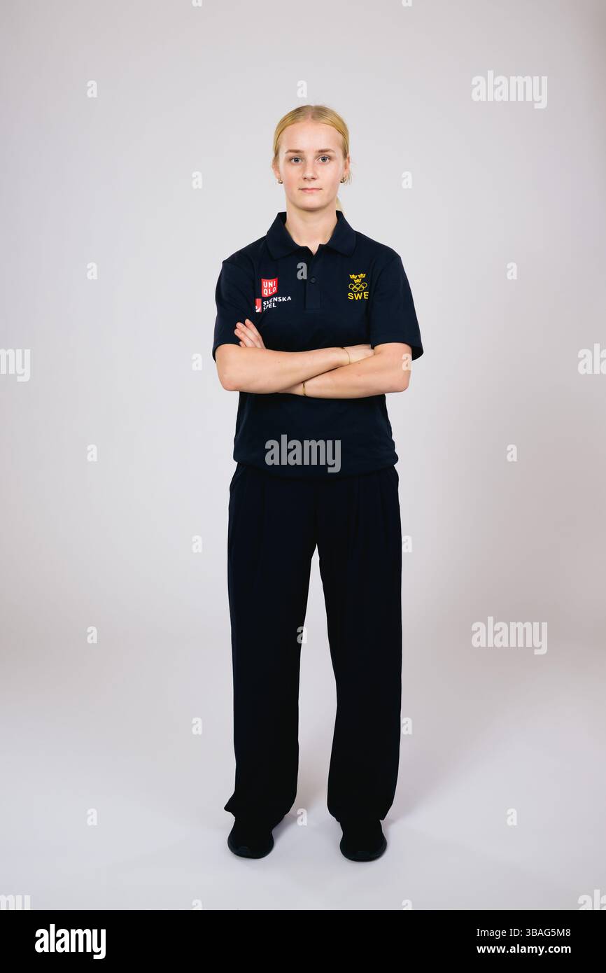 Ice hockey athlete Mira Hallin of, Sweden. , . poses for a portrait ...