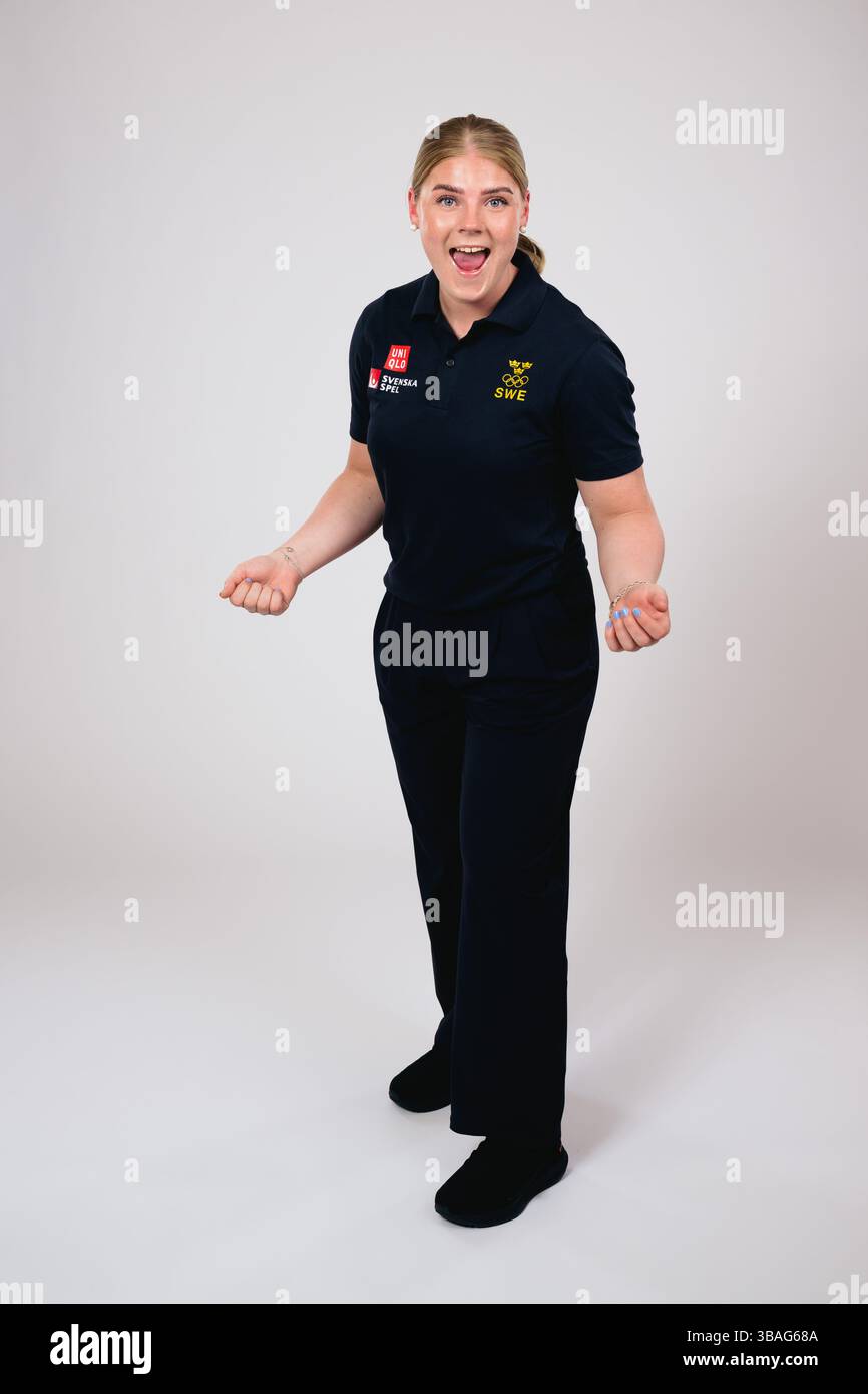 Ice hockey athlete Lova Blom of, Sweden. , . poses for a portrait ...
