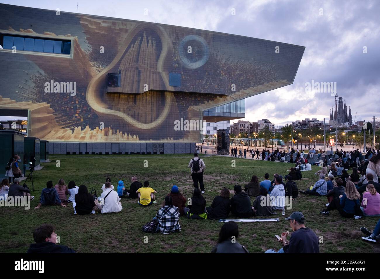 Barcelona, Spain, 9th May 2025. A large crowd gathers on the roof of ...