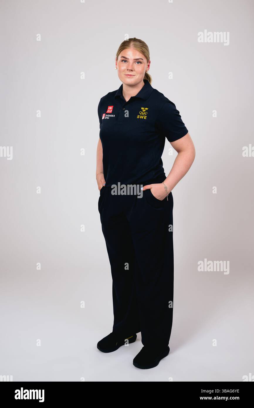 Ice hockey athlete Lova Blom of, Sweden. , . poses for a portrait ...