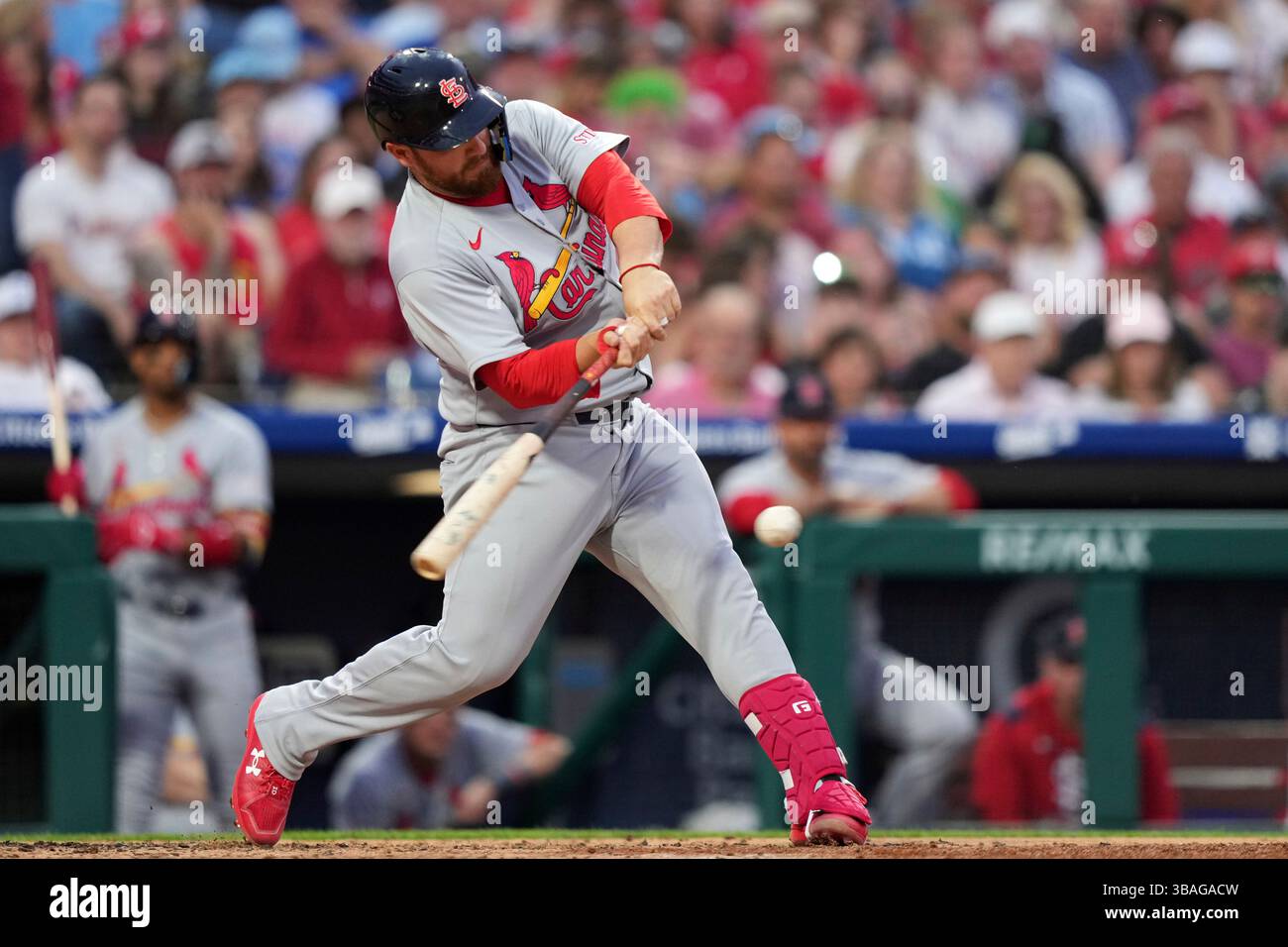 St. Louis Cardinals' Pedro Pagés drives in a run on a fielder's choice ...