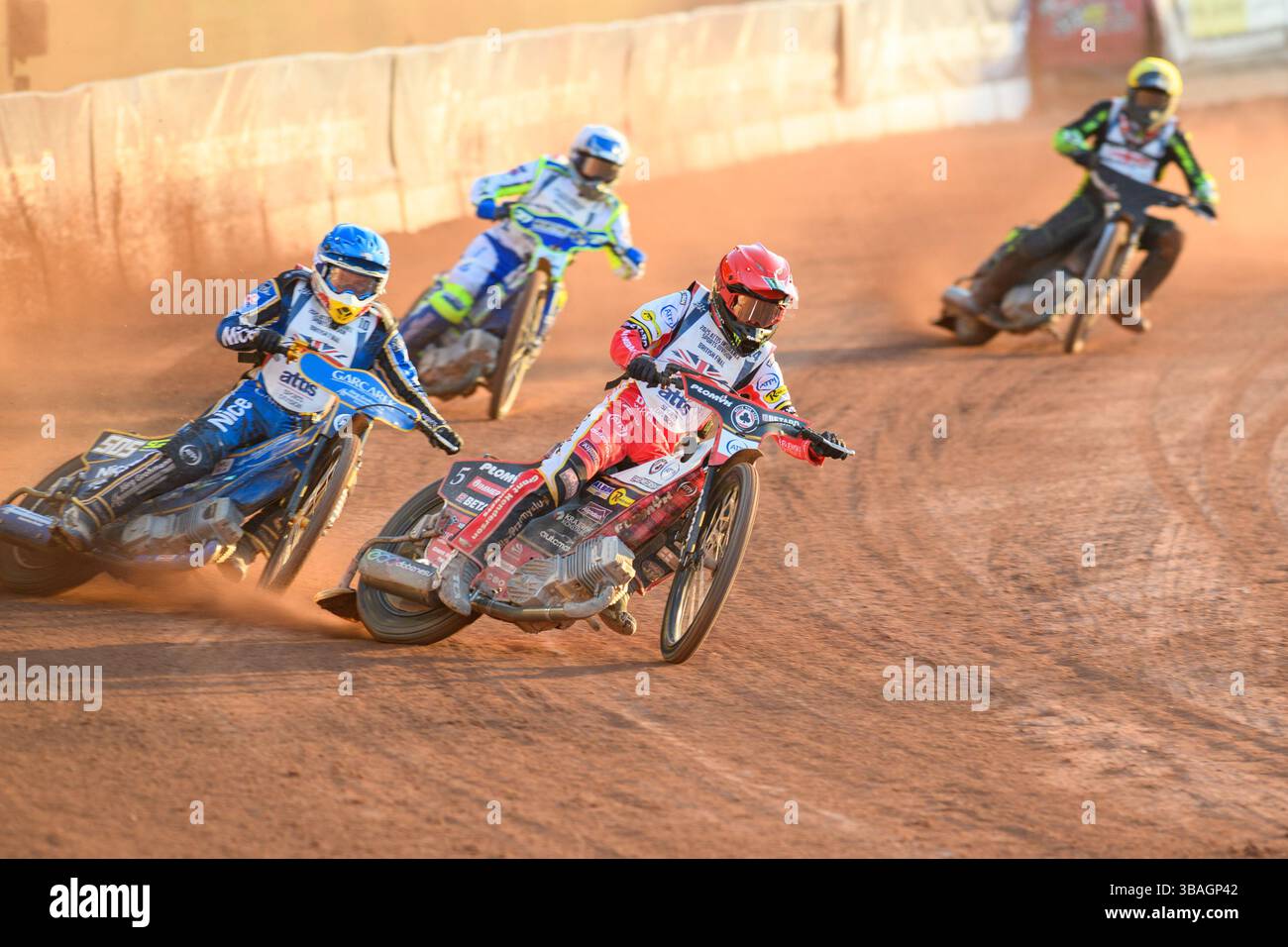 Dan Bewley in Red leading Robert Lambert in Blue and Chris Harris in ...