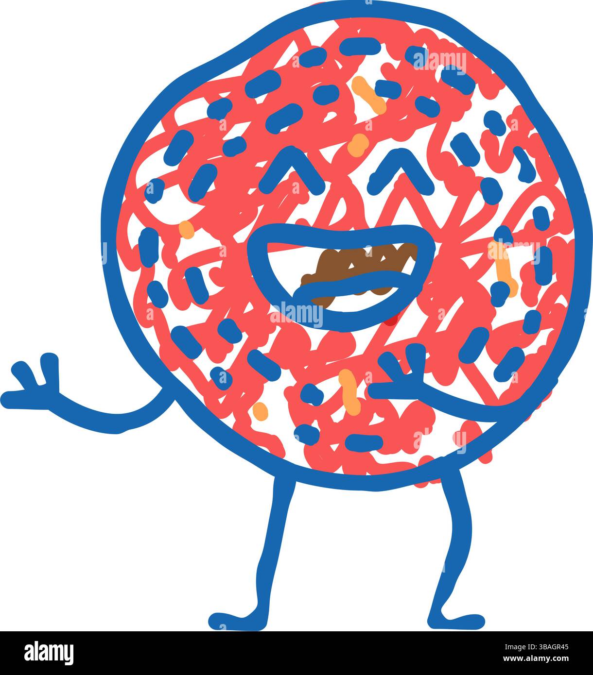 pepperoni meat character icon doodle illustration Stock Vector Image ...