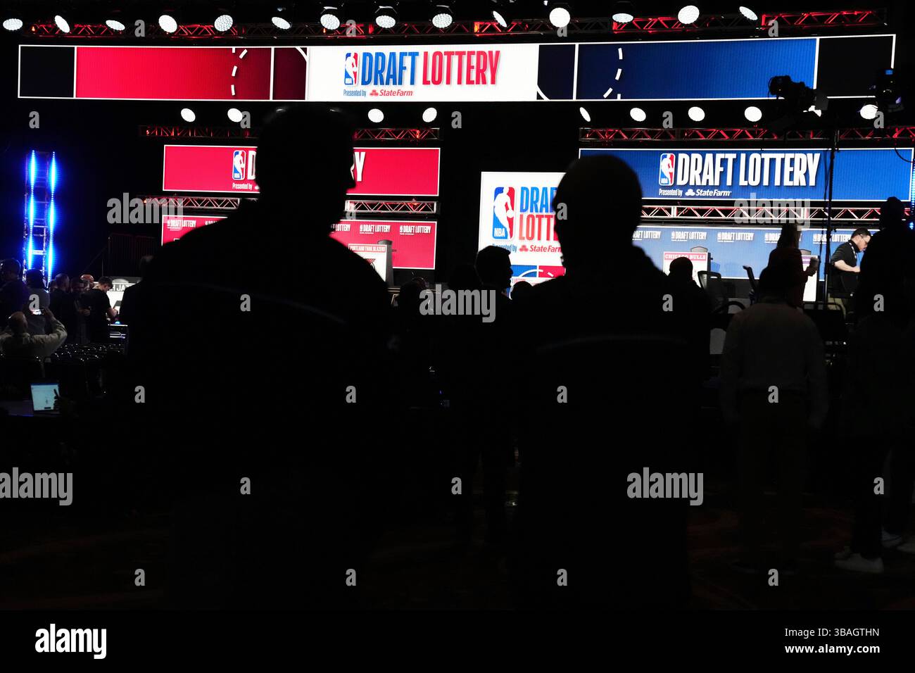 People attend the NBA basketball draft lottery in Chicago, Monday, May ...