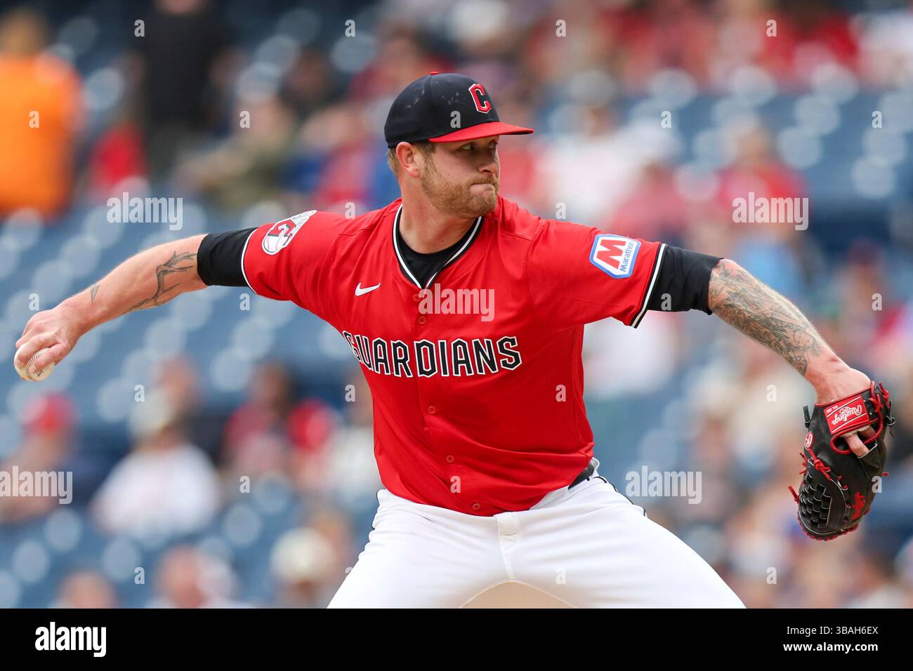 CLEVELAND, OH - MAY 12: Cleveland Guardians starting pitcher Ben Lively ...