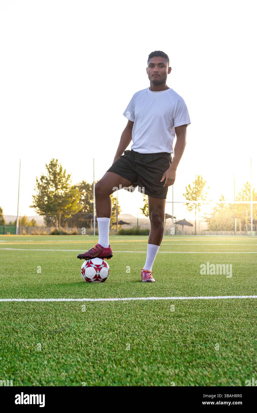 Soccer player stepping on the ball Stock Photo - Alamy