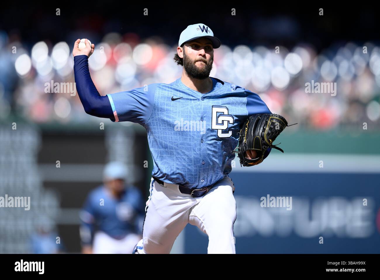 Washington Nationals starting pitcher Trevor Williams (32) in action ...