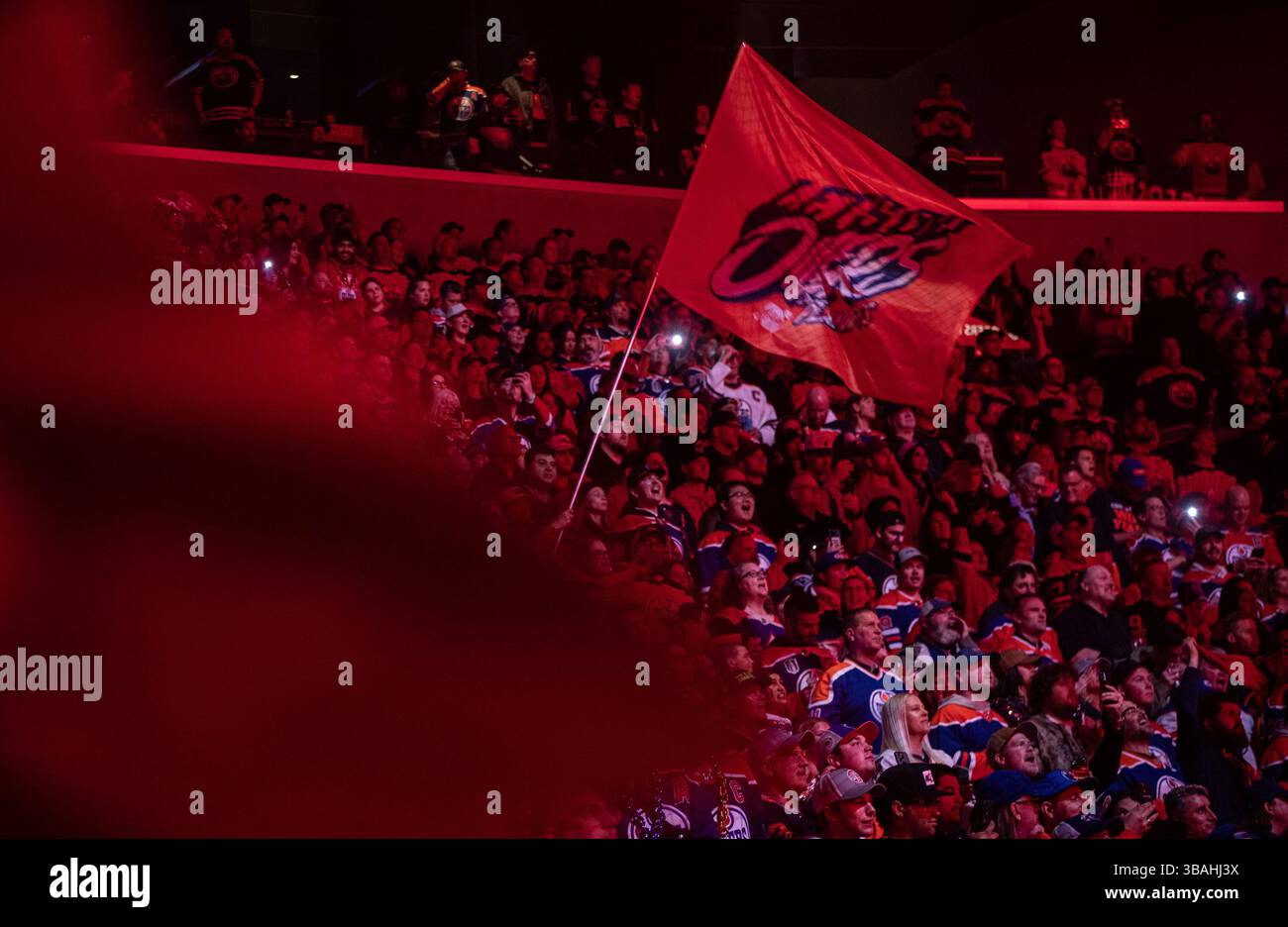 Fans cheer as the Vegas Golden Knights and the Edmonton Oilers take to ...